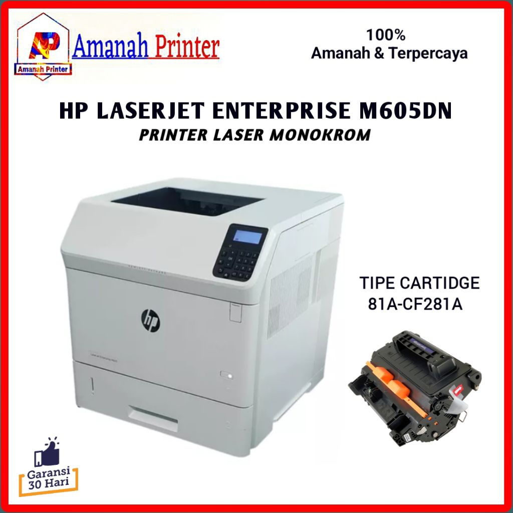 Jual Printer Hp LaserJet Enterprise M605dn duplex Printer Monokrom ...