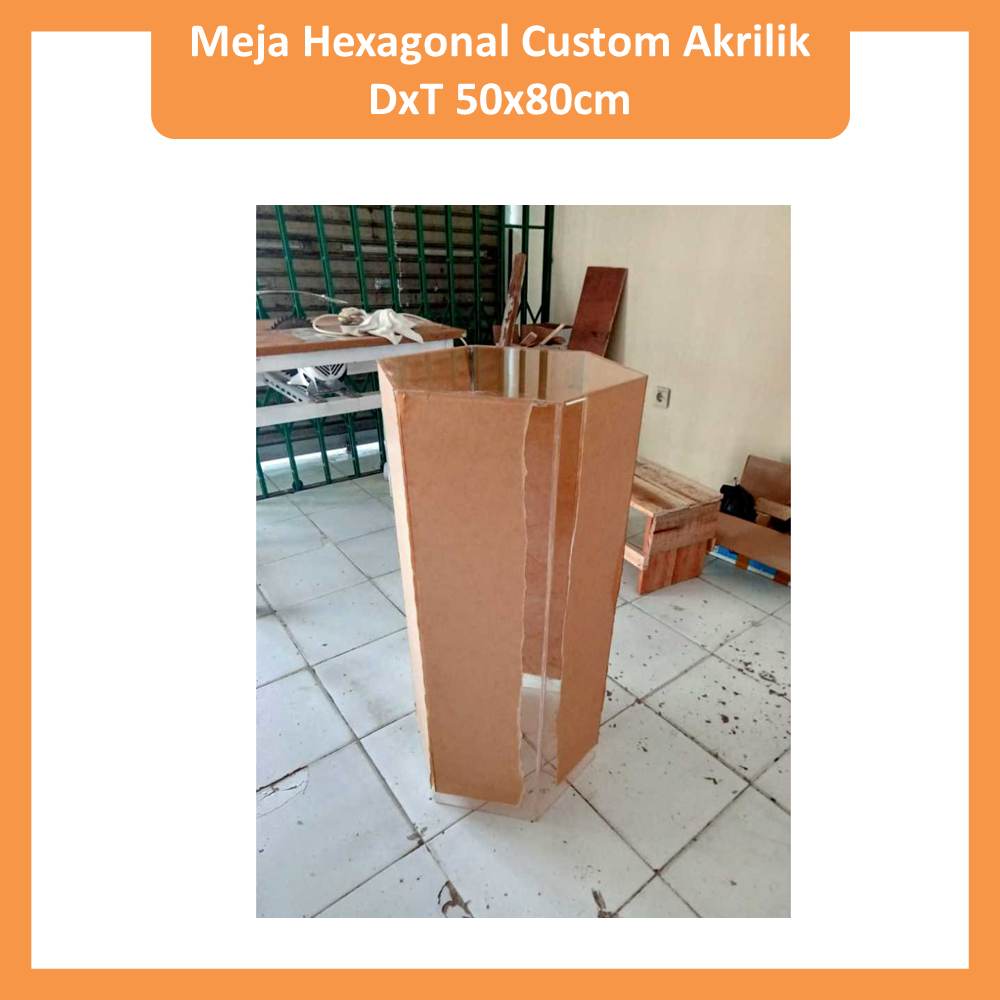 Jual Meja Hexagonal Custom Akrilik DxT 50x80cm | Shopee Indonesia