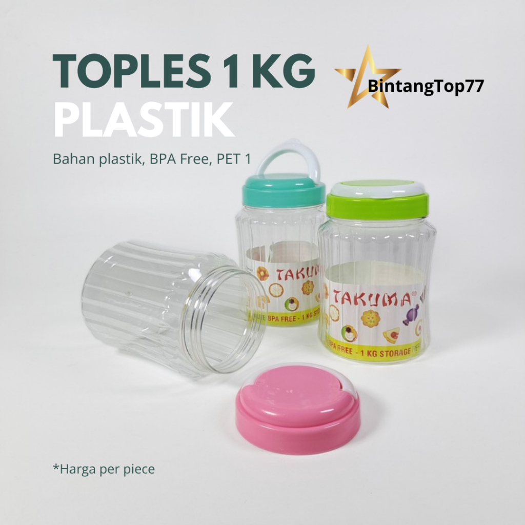 Jual Toples Plastik Rubi 1 KG Takuma / Tempat Kue / Toples Kue ...