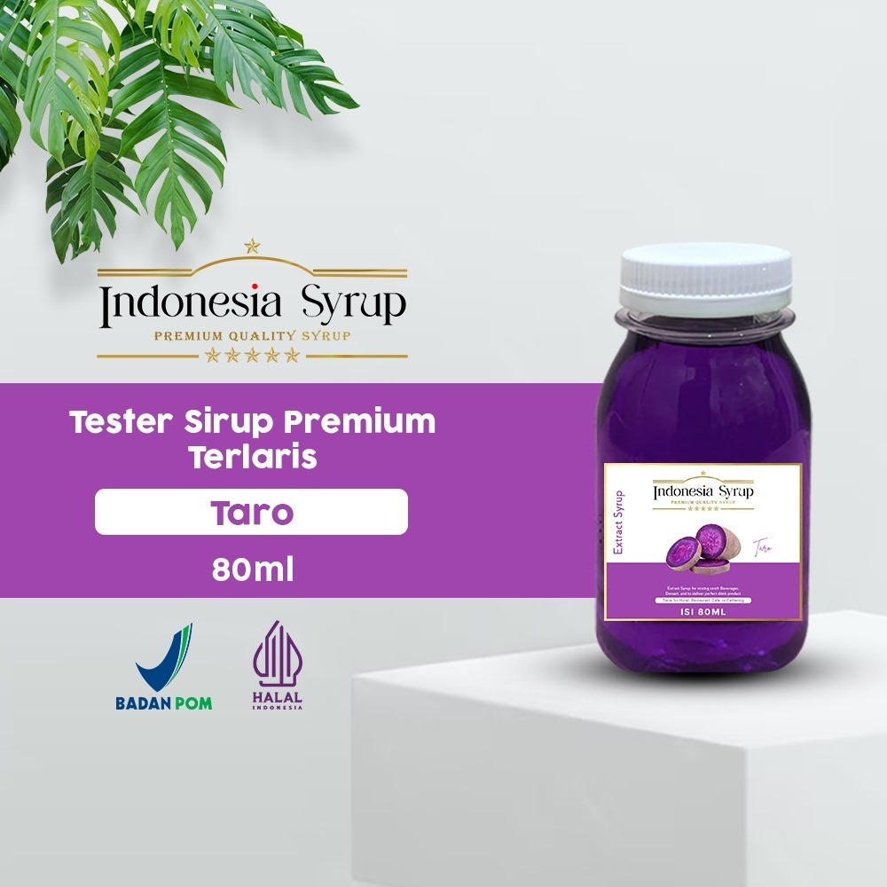 Jual Tester Sirup Premium Rasa Taro 80 ml Halal BPOM Flavoured Sample ...