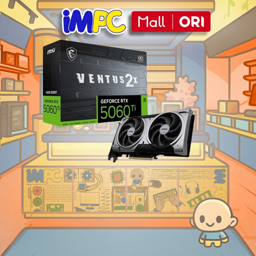 Jual MSI VGA GEFORCE RTX 5060 Ti VENTUS 2X OC PLUS 16GB GDDR7 | Shopee ...