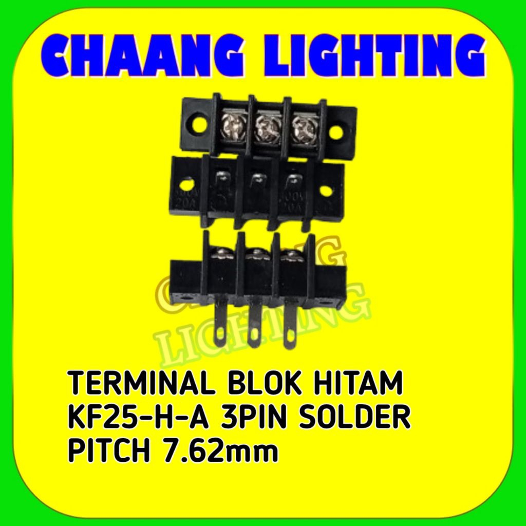 Jual TERMINAL BLOK HITAM KF25 3PIN KUPING PITCH 7.62mm TERMINAL BAUT ...