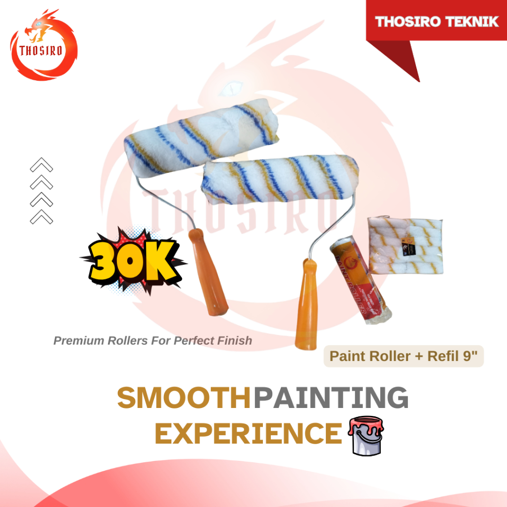 Jual THOSIRO Kuas Roll Cat 9 Inch – Roller Cat Dinding Ukuran Besar ...
