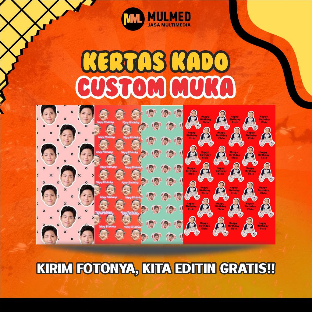 Jual Kertas Kado Custom Premium Custom Nama & Foto – Unik, Estetik ...