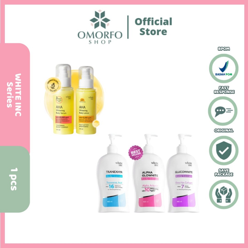 Jual [Omorfo] White Inc Aha Whitening Body Serum to Whitening ...