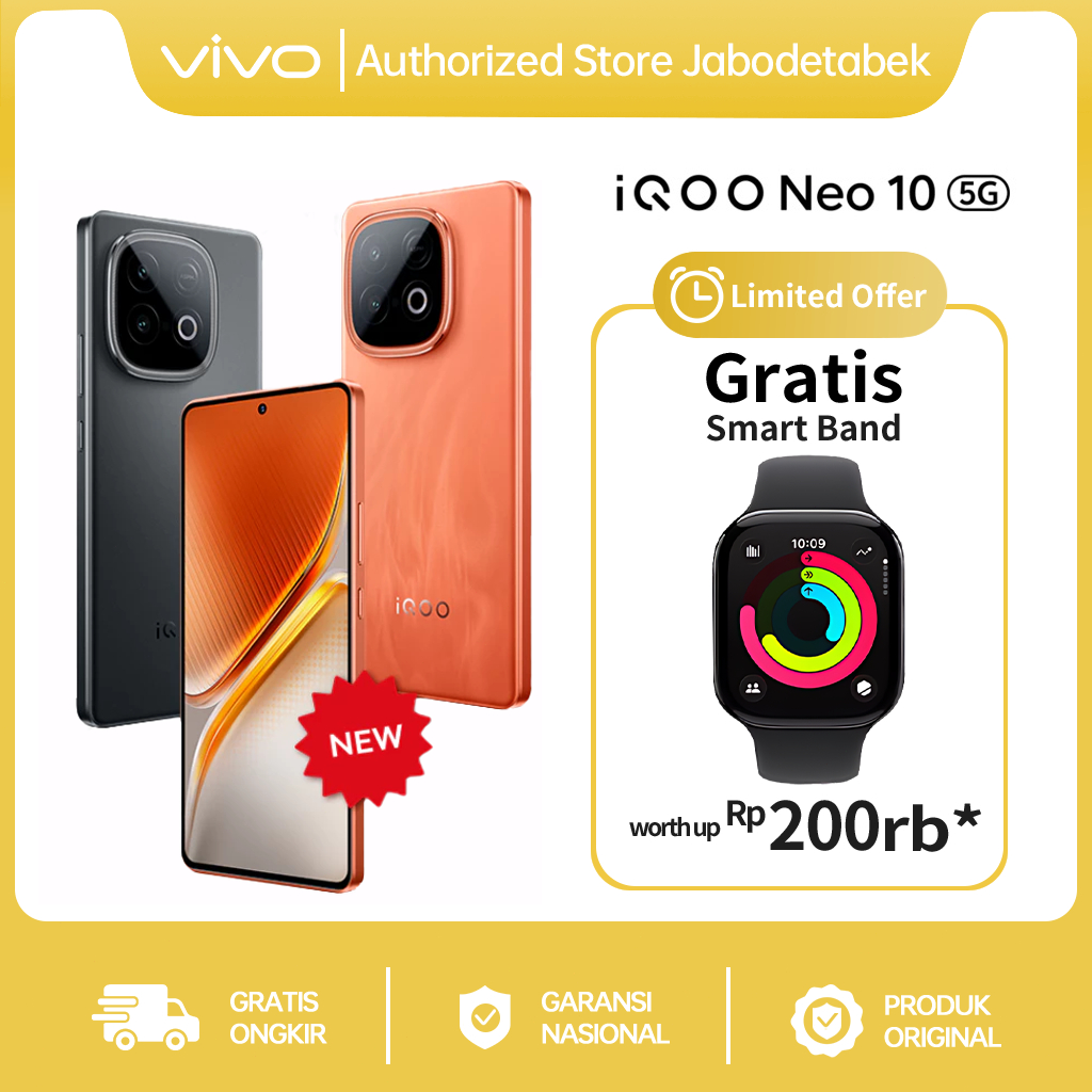 Jual vivo iQOO Neo 10, 1st Snapdragon 8s Gen 4 + Q1 (Dual Chipset), 7K ...