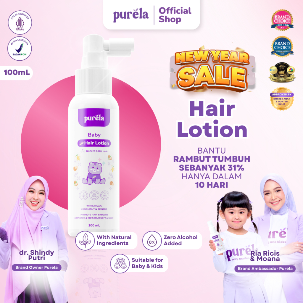 Jual [Official] Purela Baby Hair Lotion 100 - Dengan Argan Oil ...