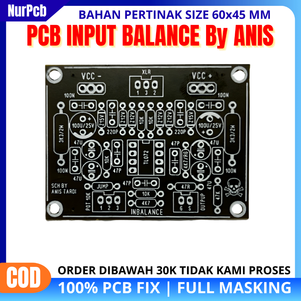 Jual NUR PCB - PCB Input Balance Anistardi Fullmasking 6 x 4.5 cm Audio ...