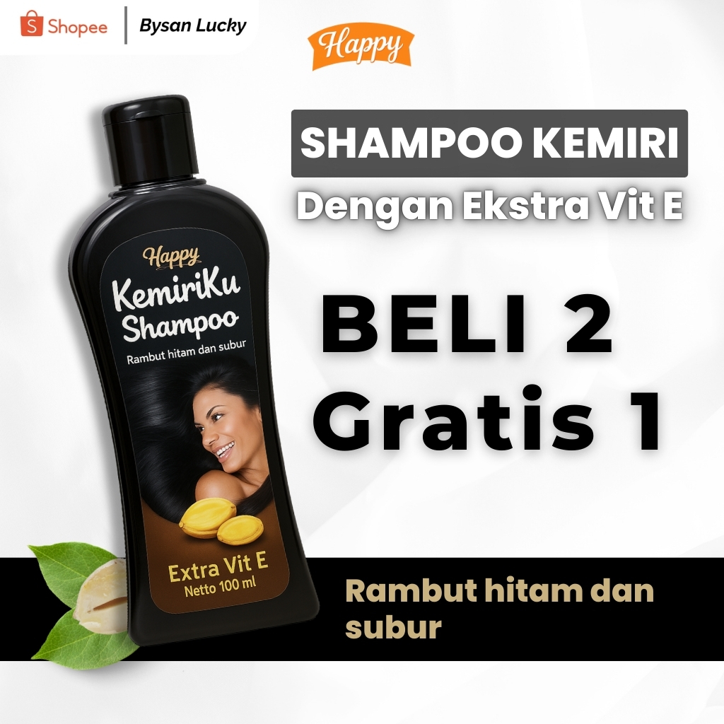 Jual BELI 1 GRATIS 2 - Happy Kemiriku Kemiri Shampoo Membantu ...
