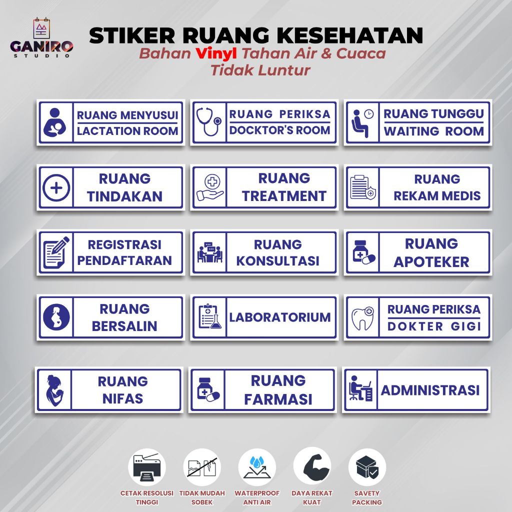 Jual Stiker Ruangan Kesehatan, Sticker Medis, Stiker Klinik, Sticker ...