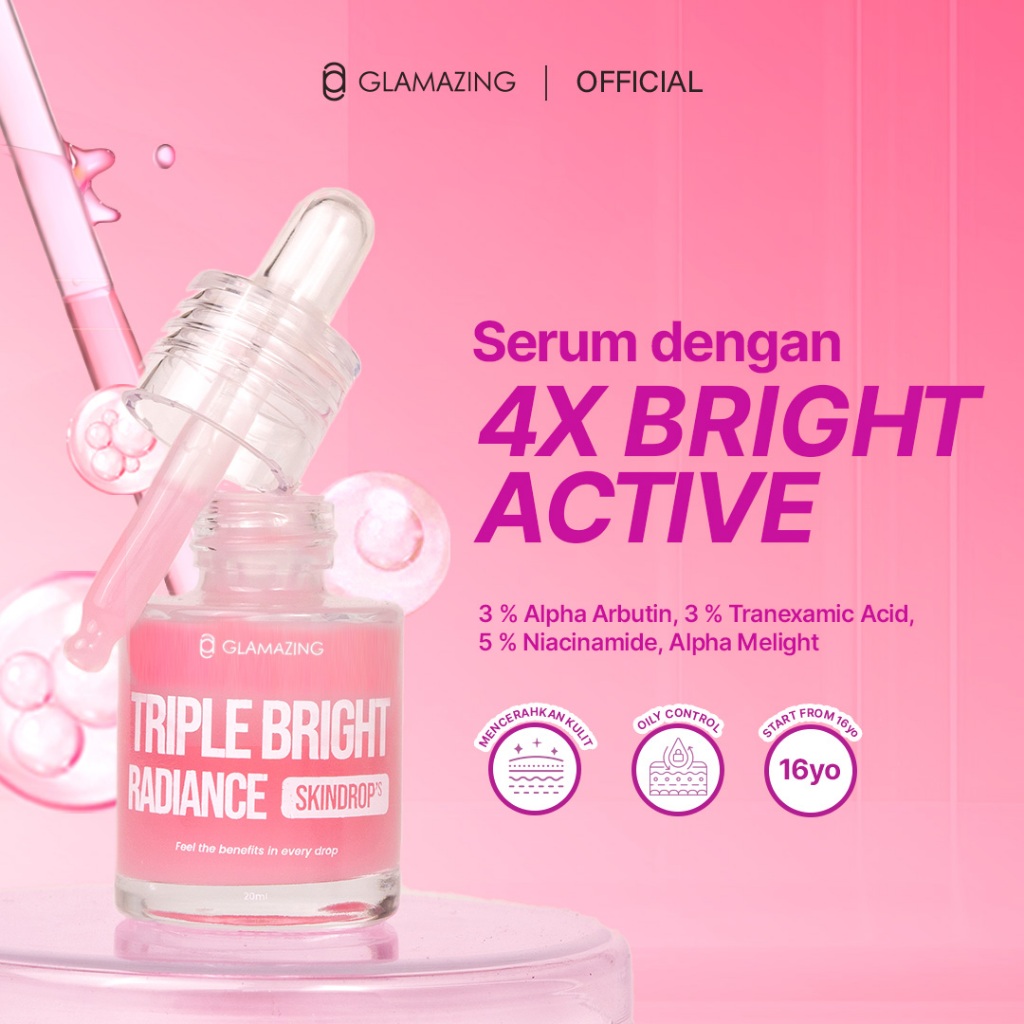 Jual GLAMAZING - Triple Bright Radiance Skindrops - Serum Brightening ...