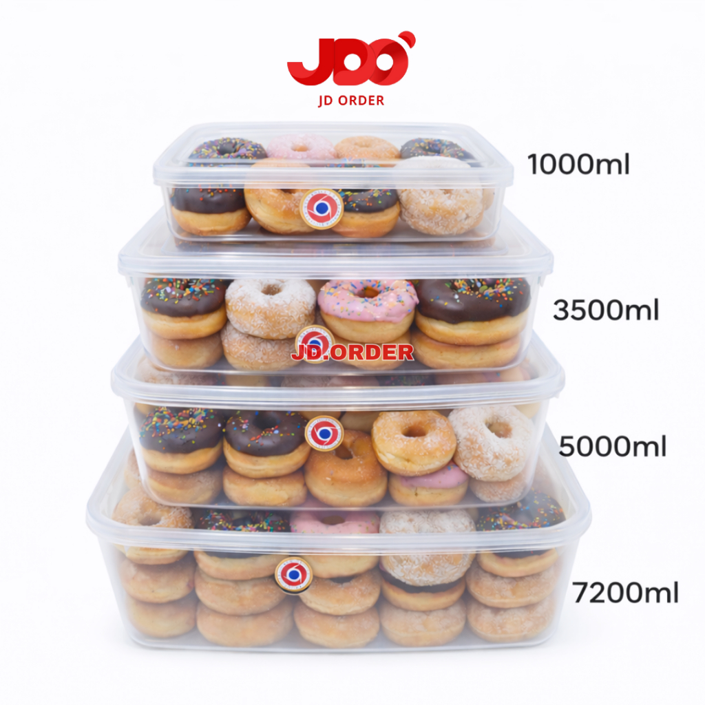 Jual Kotak Tempat Donat Plastik Sealware Transparan 1000ml, 3500ml ...