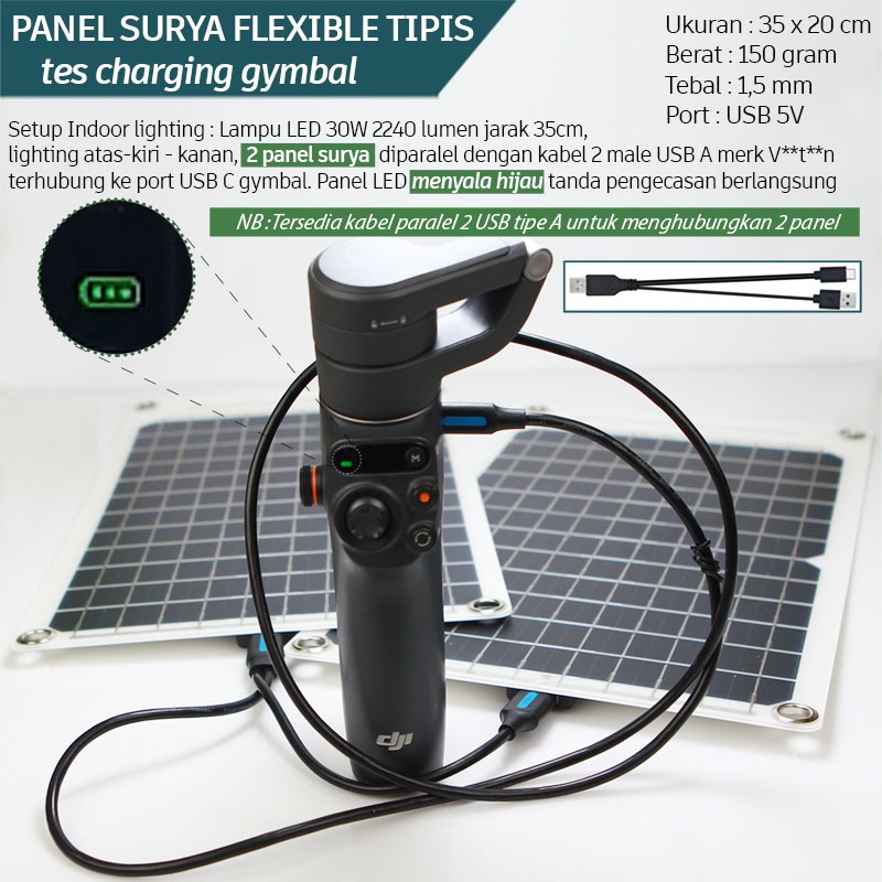 Jual Solar panel monokristalin lentur elastis flexible ringan tipis 10W ...