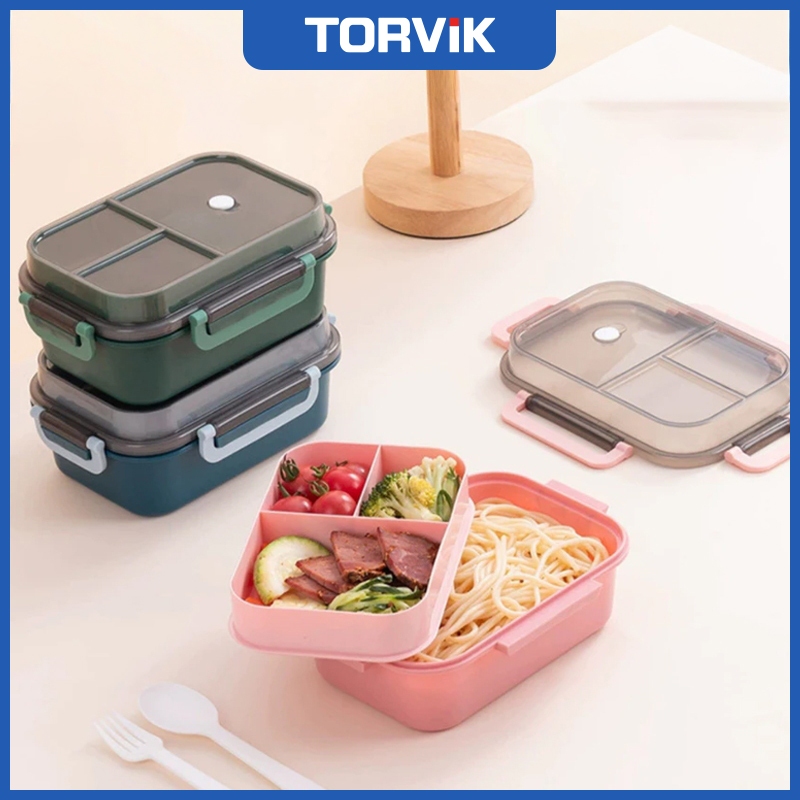 Jual Torvik - Kotak Makan Siang Transparan 1250ml Desain Dua Lapis ...