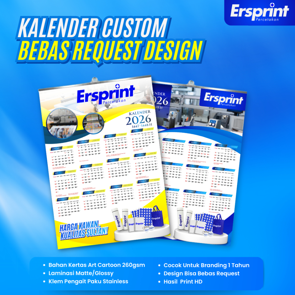 Jual Cetak Kalender Dinding Custom 2026 A3+ Art Carton 260gsm ...