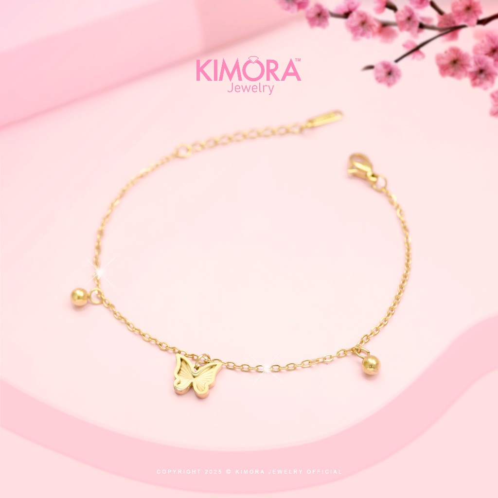 Jual Kimora - Gelang Rantai Titanium Cantik Wanita Alane Lapis Emas ...