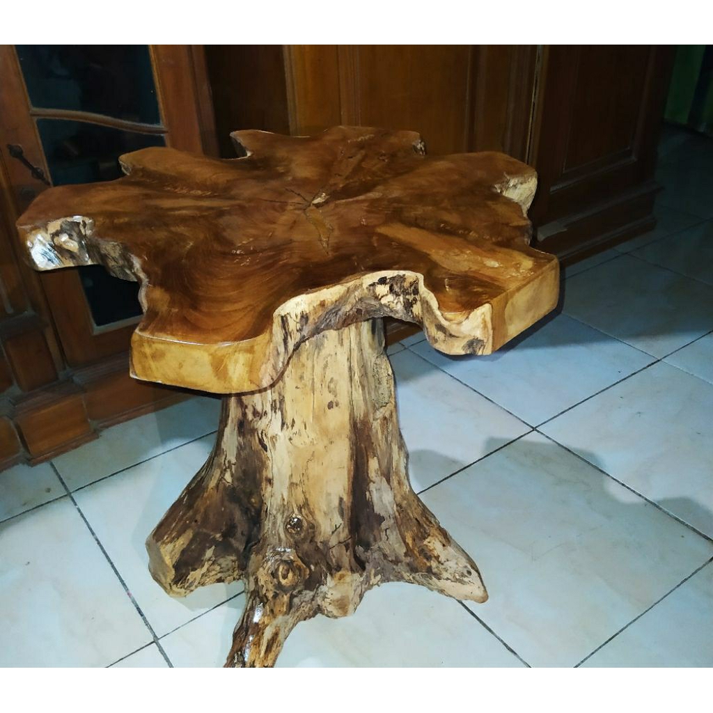 Jual Meja akar kayu jati, meja taman, meja teras | Shopee Indonesia