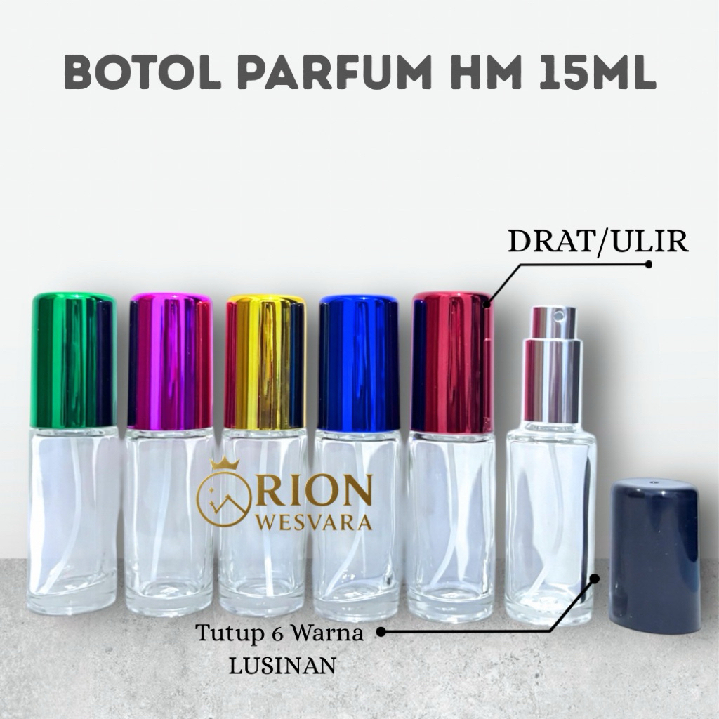 Jual Botol Parfum Hm 13ML - 15ML Drat Ulir Tutup Warna Warni Botol ...