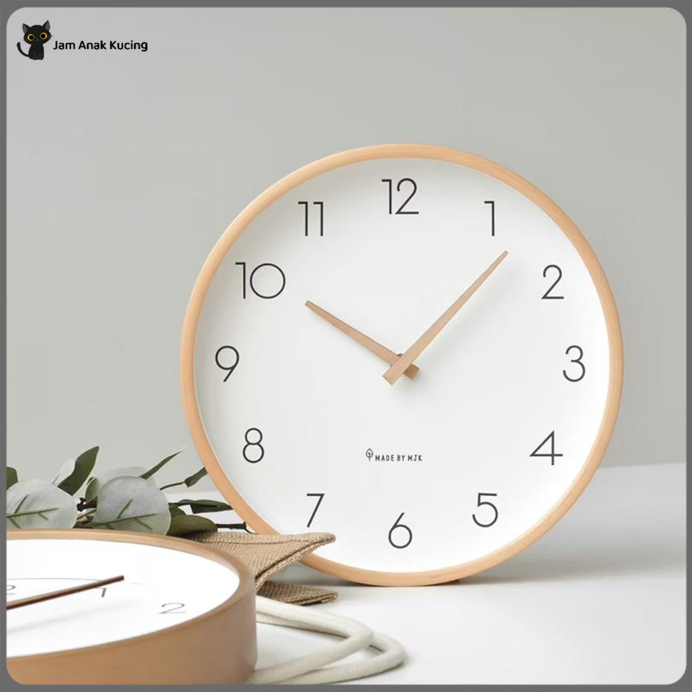 Jual Jam Dinding Kayu Minimalis Mesin Quartz Beroperasi Tanpa Suara ...