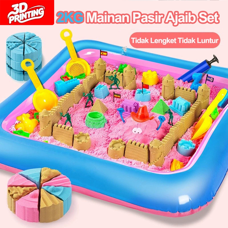 Jual Mainan Pasir Ajaib 2Kg Cetakan Kreatif Anak DIY Tanah Liat ...