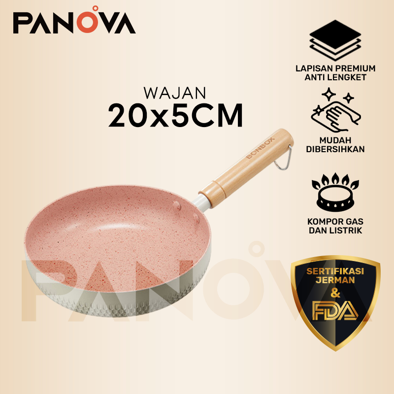 Jual PANOVA Panci Anti Lengket Bahan Stainless Food Grade Wajan ...