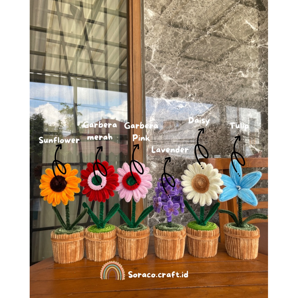 Jual Hiasan Bunga Kawat Bulu (Versi Standar TANPA Packaging Mika ...
