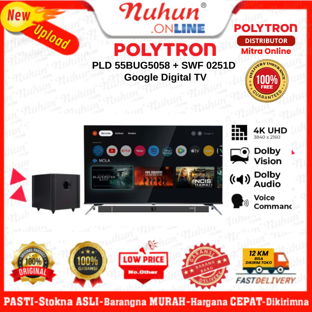 Jual Polytron Smart TV PLD 55BUG5058 55" Inch 4K | Shopee Indonesia