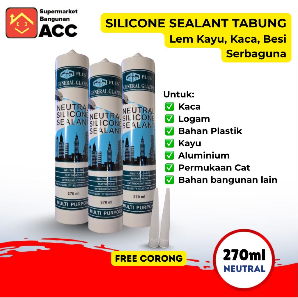Jual LEM KACA - LEM KAYU - LEM BESI - Lem Silicone Sealant Tabung ...
