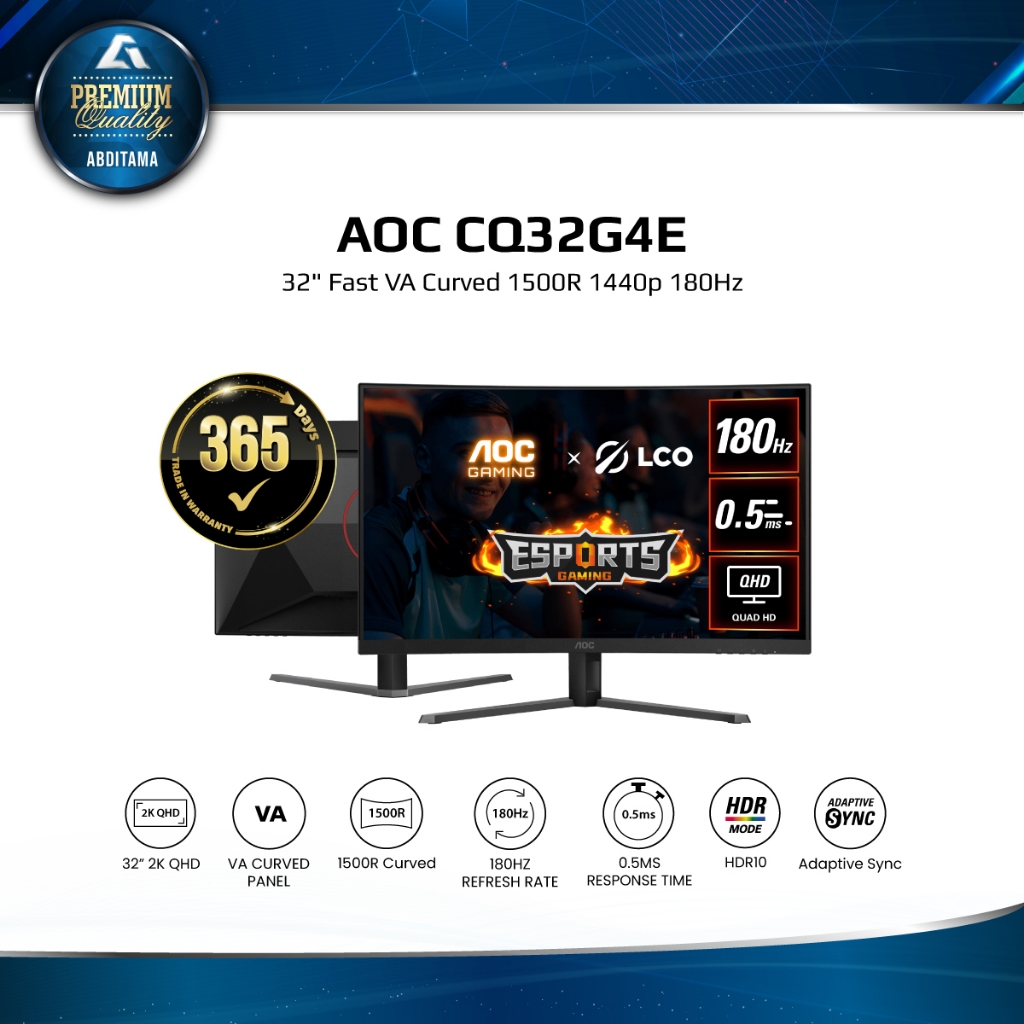 Jual Monitor LED AOC CQ32G4E 32" Fast VA Curved 1500R 1440p QHD 2K ...