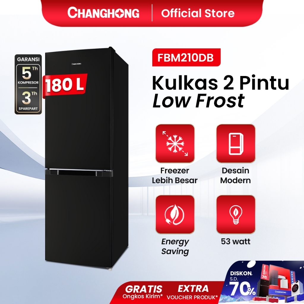 Jual [Limited Offer] Changhong Kulkas 2 Pintu (Bottom Mounted ...