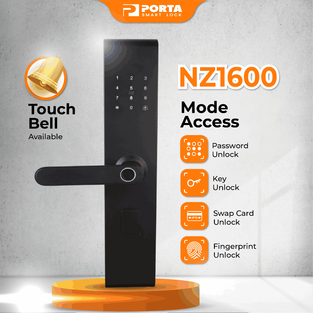 Jual Porta Smart Lock NZ1600 | Smart Home | Handle Pintu | Kunci Pintar ...