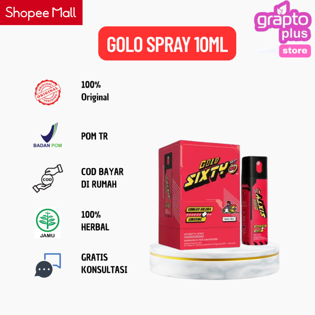 Jual GOLO SIXTY SPRAY 10ML COCOA 60 MENIT AMPUH REAKSI CEPAT | Shopee ...
