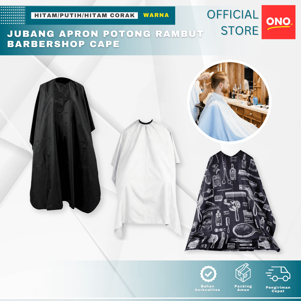 Jual Jubah Apron Pangkas Rambut Salon Waterproof Anti Panas Gerah ...