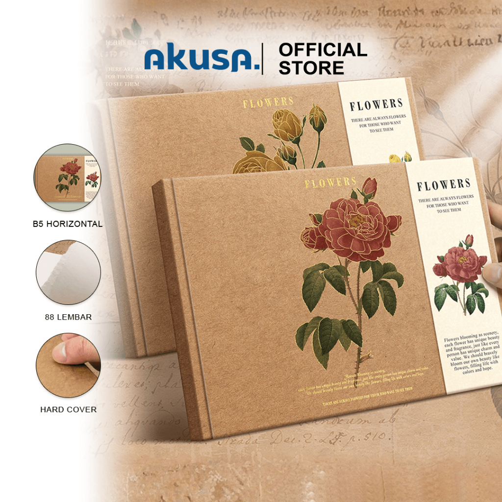 Jual AKUSA Hard Cover Scrapbook B5 88 Lembar Landscape Buku Album Foto ...