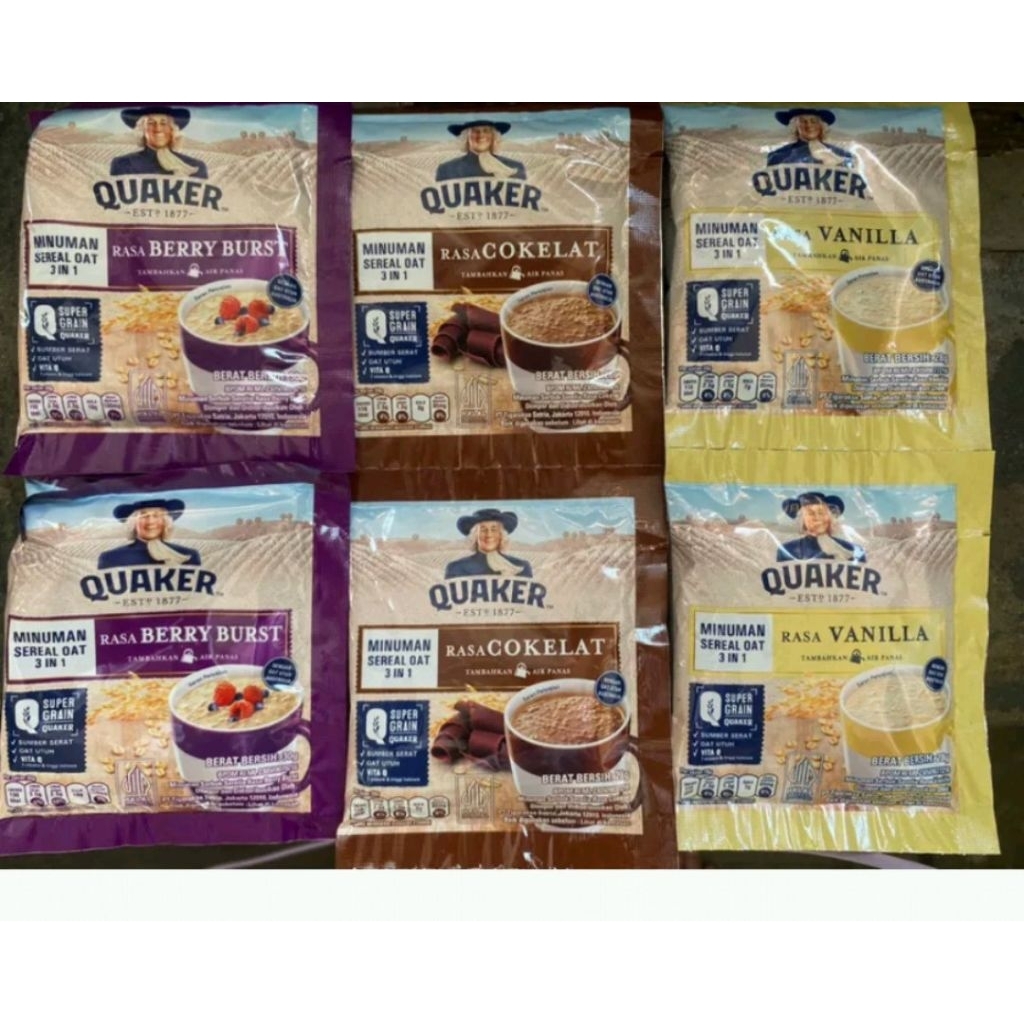 Jual Quaker Oat 3 in 1 Minuman Sereal Oat 5 Sachet | Shopee Indonesia