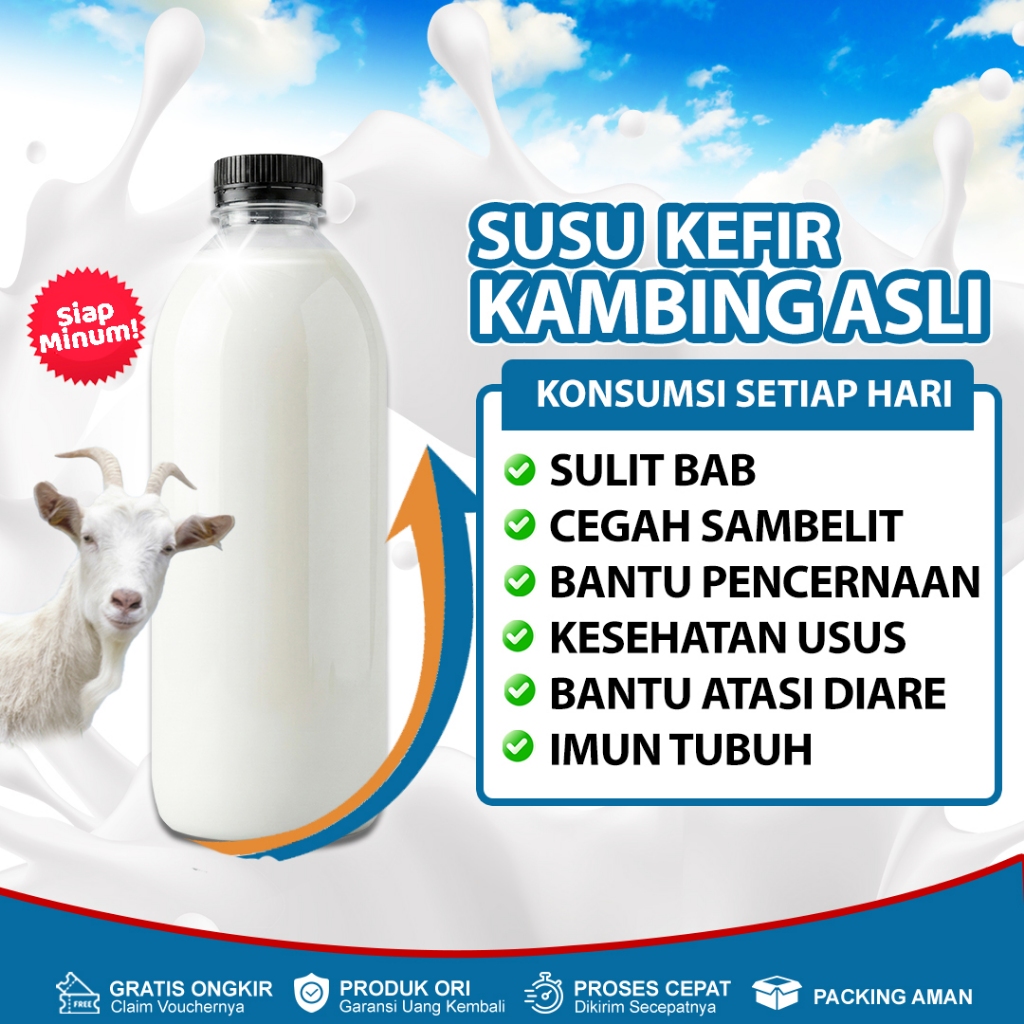 Jual Susu Kefir Kambing Asli Siap Minum Isi 1Liter | Shopee Indonesia