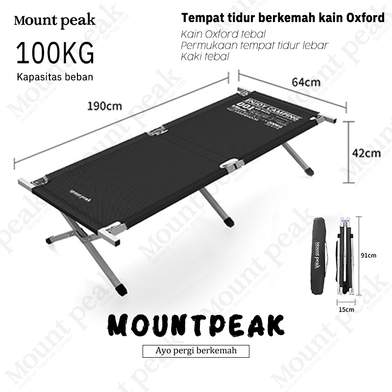 Jual Mountpeak Bed Folding Bed Velbed Folding / Lipat Portable Camping ...