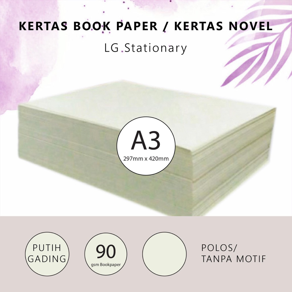 Jual Per RIM Kertas Book Paper 90 gsm A3 / Kertas Novel / Kertas ...
