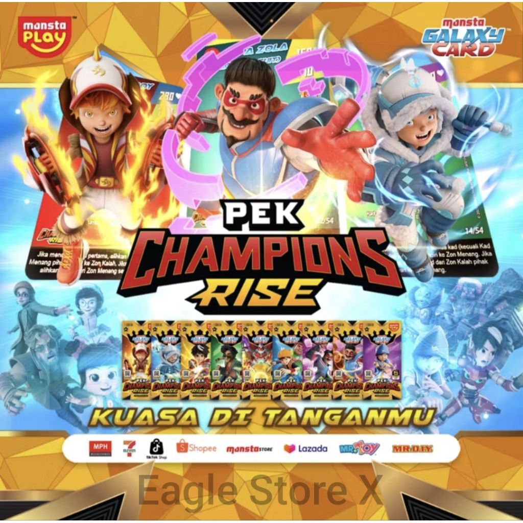 Jual MONSTA Galaxy Card Set Pek Champions Rise (54 KAD) Cards Games ...