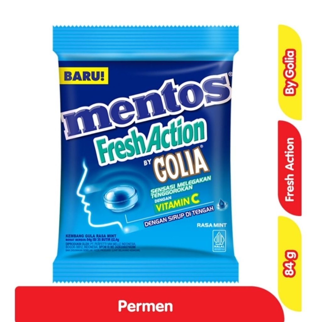 Jual Mentos Fresh By Golia Permen Rasa Mint 84gr | Shopee Indonesia