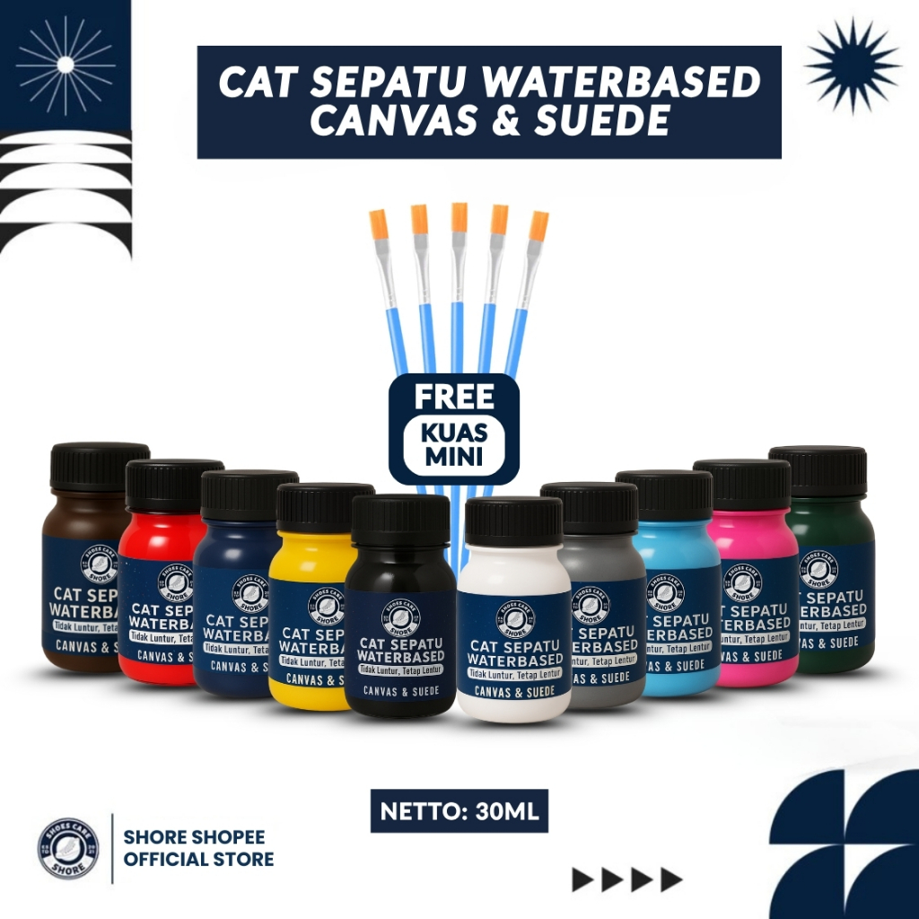 Jual SHORE - Cat Sepatu Waterbased Canvas & Suede - Tidak Luntur, Tetap ...