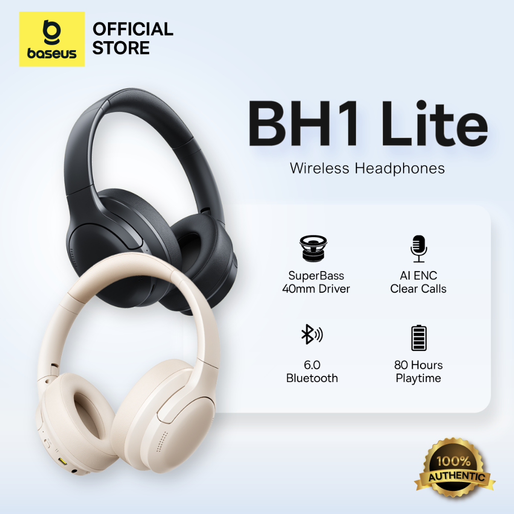 Jual Baseus Bass BH1 Lite Wireless Headphones Bluetooth 6.0 Smart APP ...