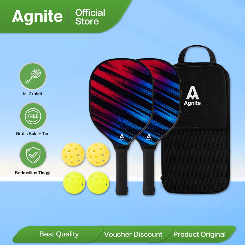 Jual Agnite Pickleball Paddle Set Isi 2 Raket GRATIS 4 Bola dan Tas ...