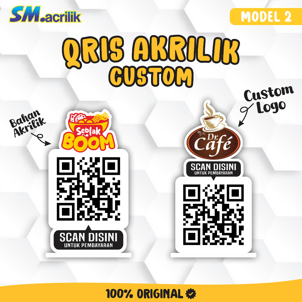 Jual QRIS/Barcode Toko Meja Kasir Akrilik Laser Cutting - QRIS/Barcode ...