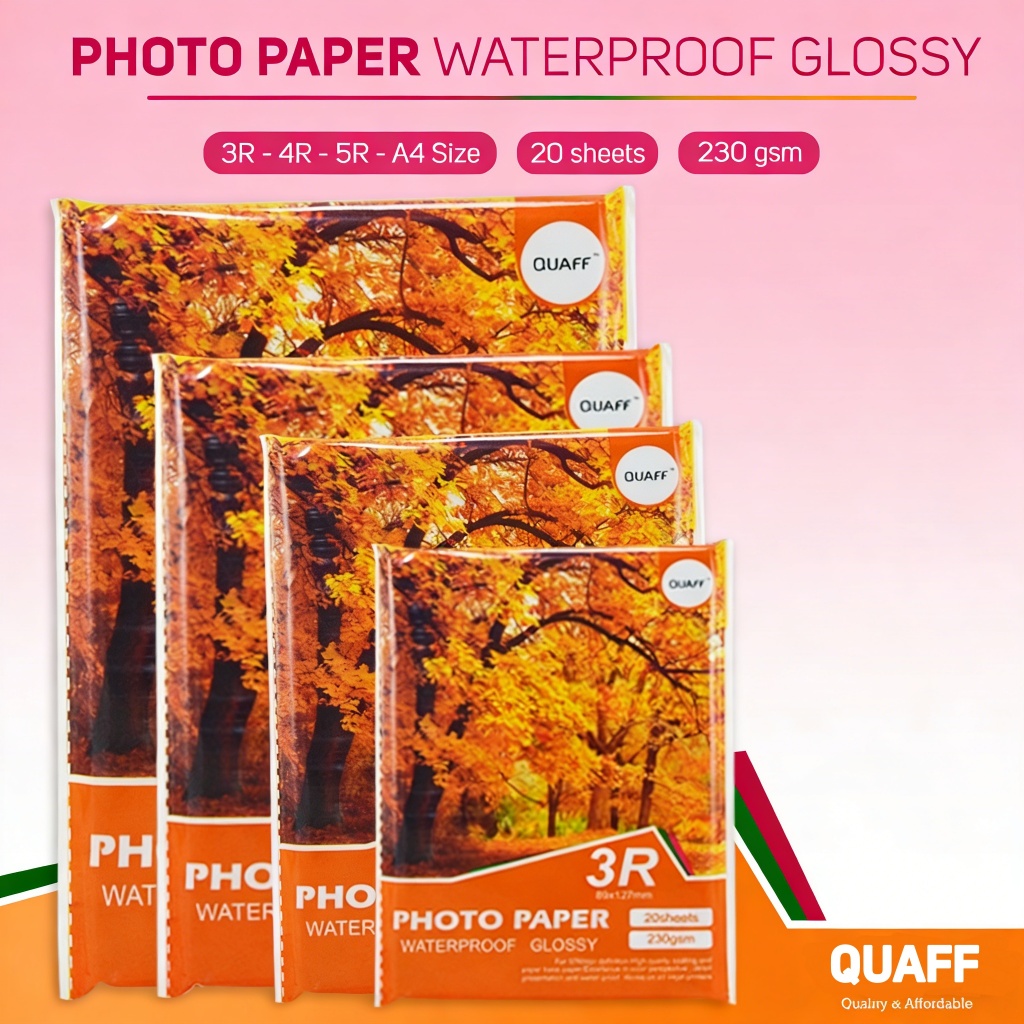 Jual QUAFF Kertas Foto Glossy 230gsm 20 Lembar - Kertas Inkjet untuk ...