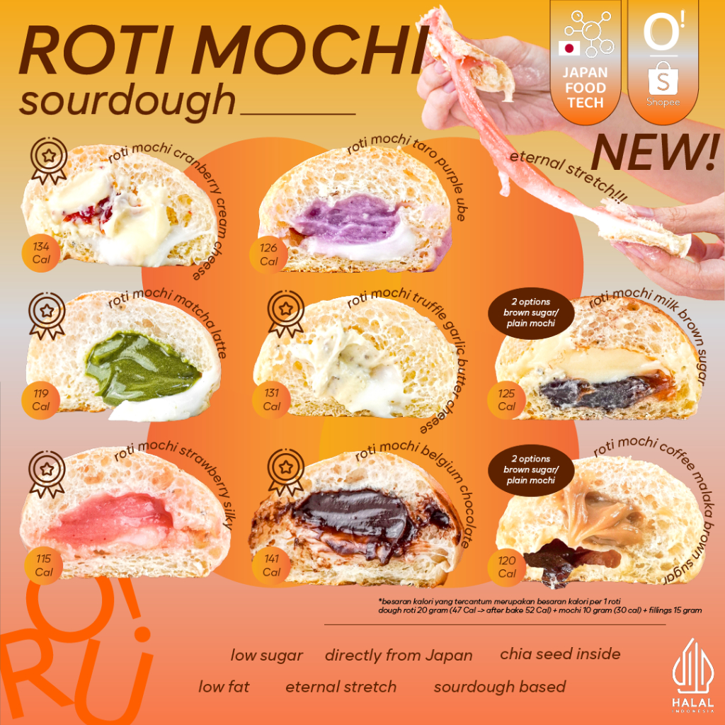 Jual [PROMO AMBYAR AWAL TAHUN] [NEW PRODUCT] HALAL ROTI MOCHI SOURDOUGH ...
