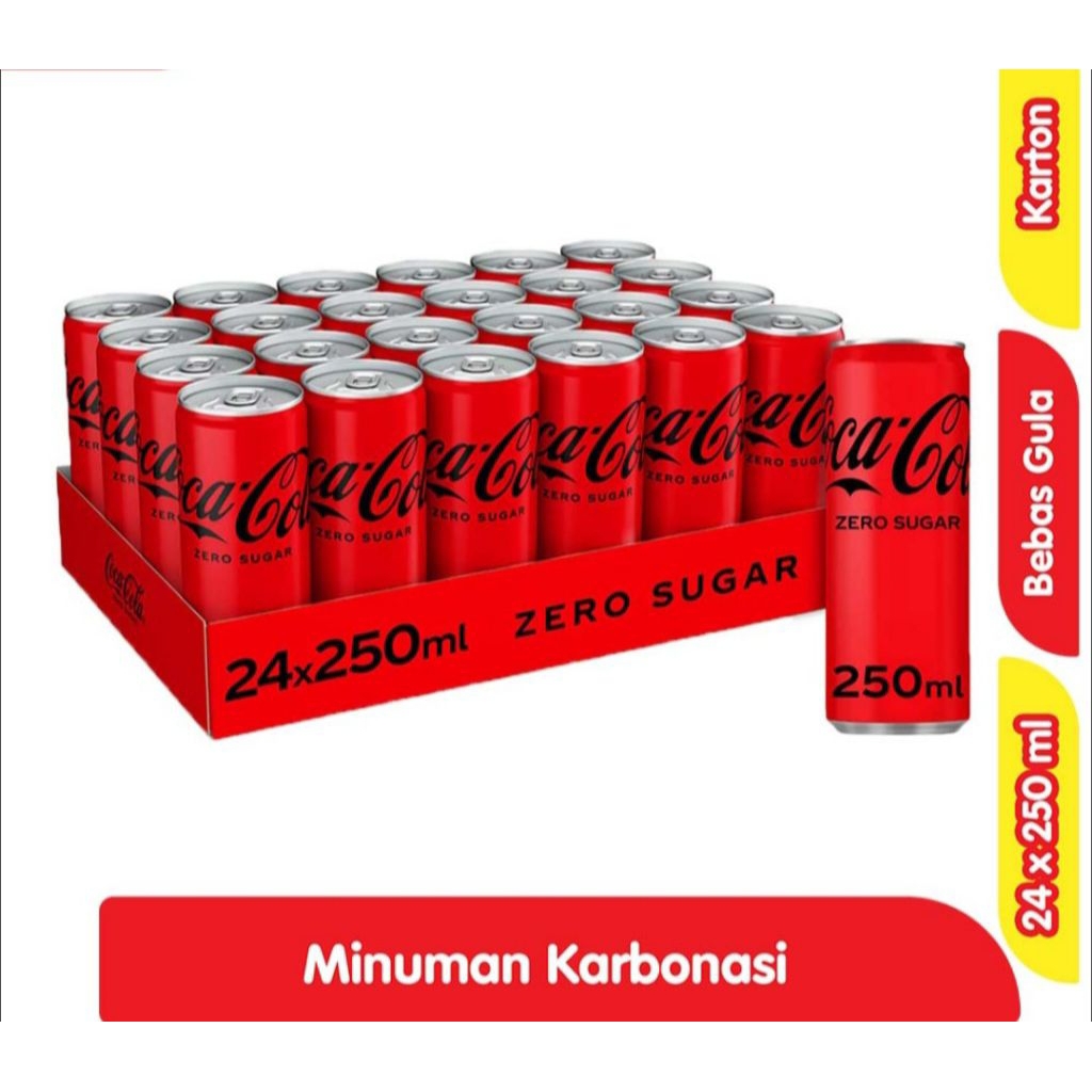 Jual coca cola zero 24x250 ml expired minim ags 2026 | Shopee Indonesia