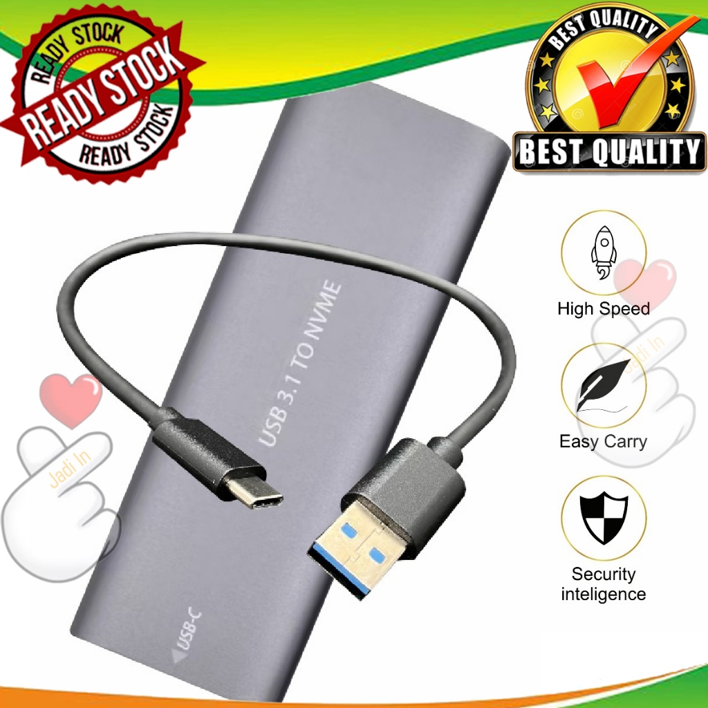 Jual Casing SSD NVMe USB 3.1 Type-C – Enclosure External NVMe, High ...