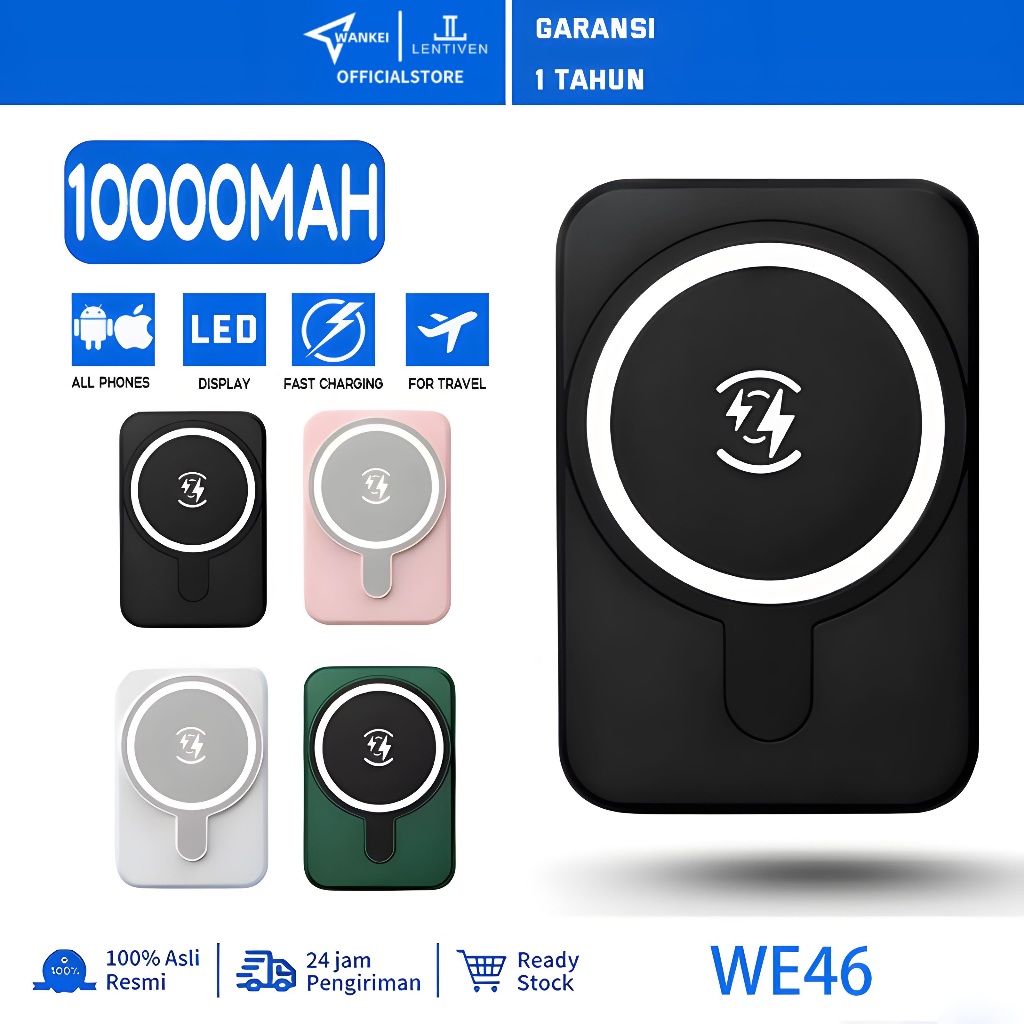 Jual WANKEI LENTIVEN Powerbank 10000 mAh Mini Fast Charging Wireless ...