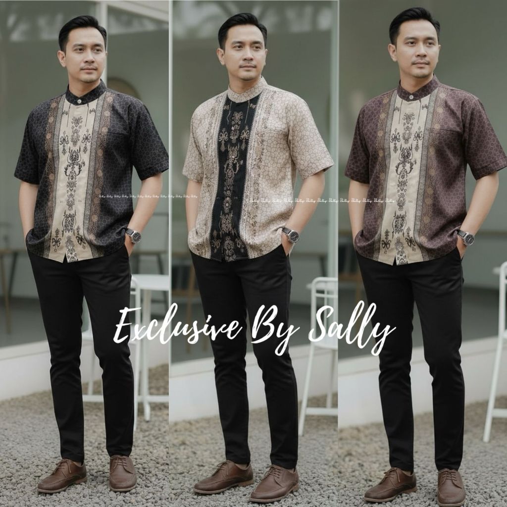 Jual sally_scarf- kemeja COUPLE NAVIA - setelan kemeja FULL MOTIF ...
